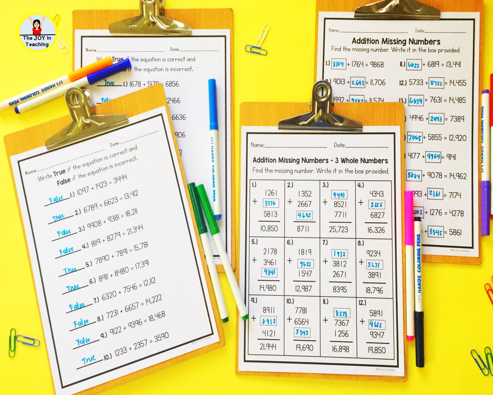 4-digit Addition Worksheet - Etsy