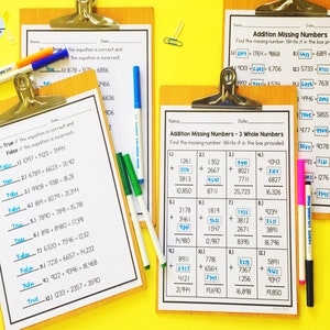 4-digit Addition Worksheet | Etsy