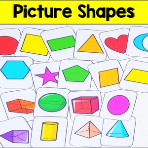 2D and 3D Shapes Flashcards - Etsy