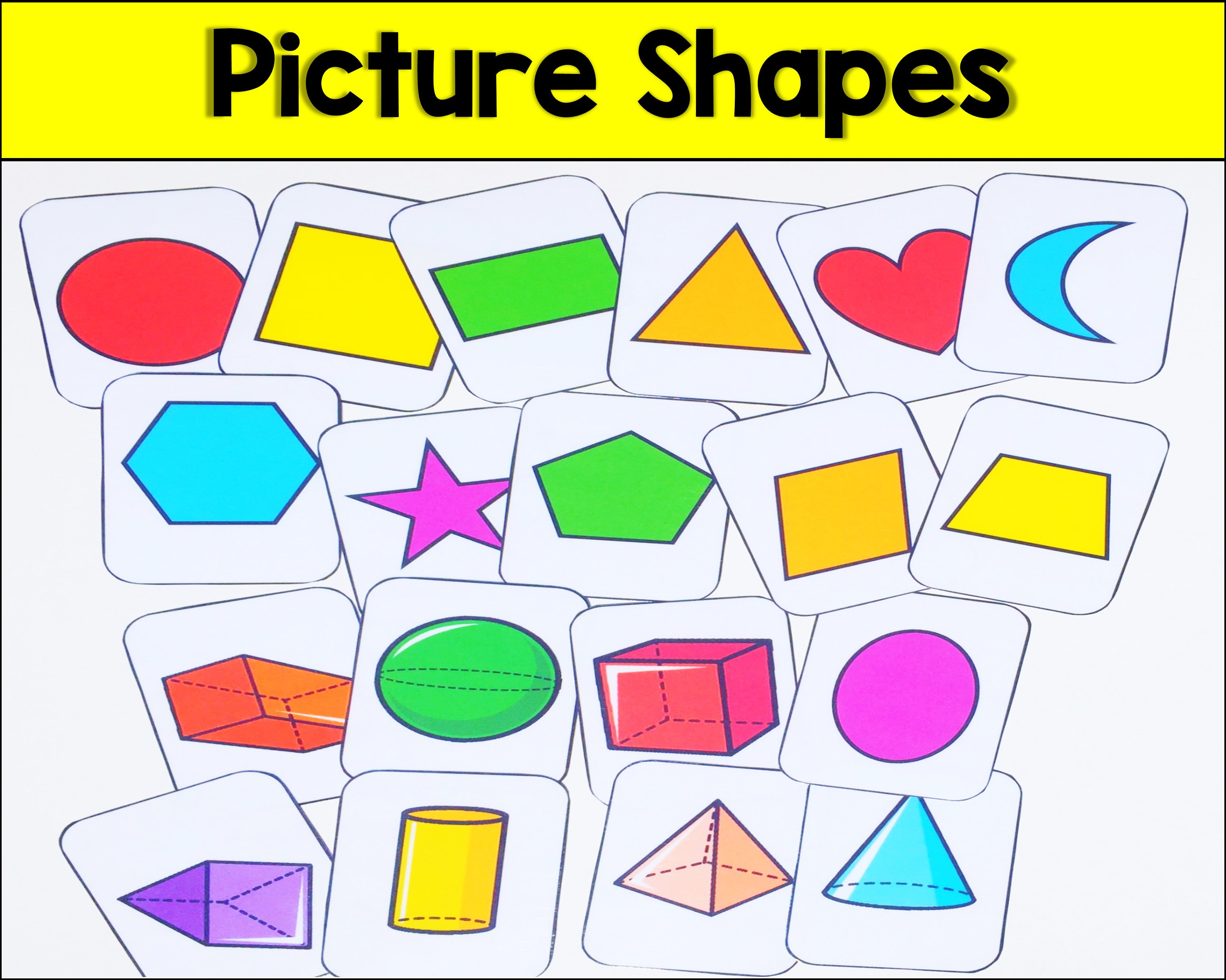 2D and 3D Shapes Flashcards - Etsy