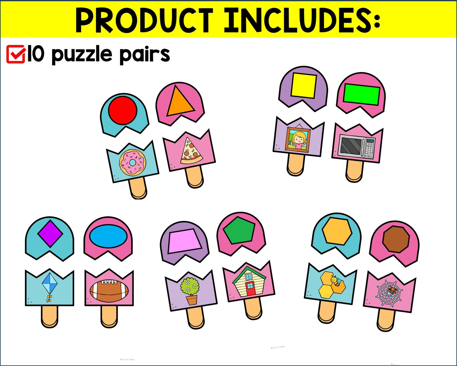 2D Shapes Real Life Objects Puzzle - Etsy