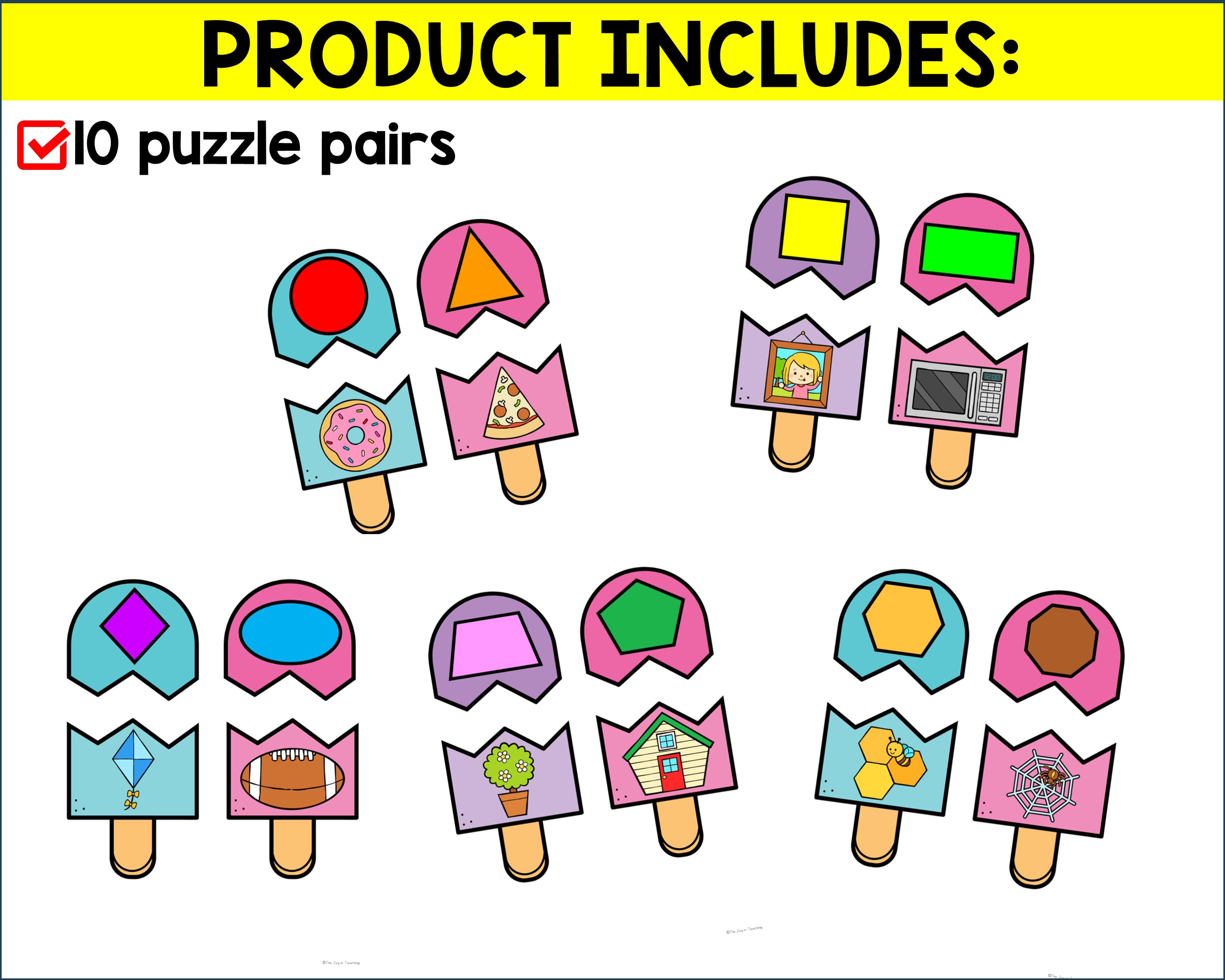 2D Shapes Real Life Objects Puzzle - Etsy