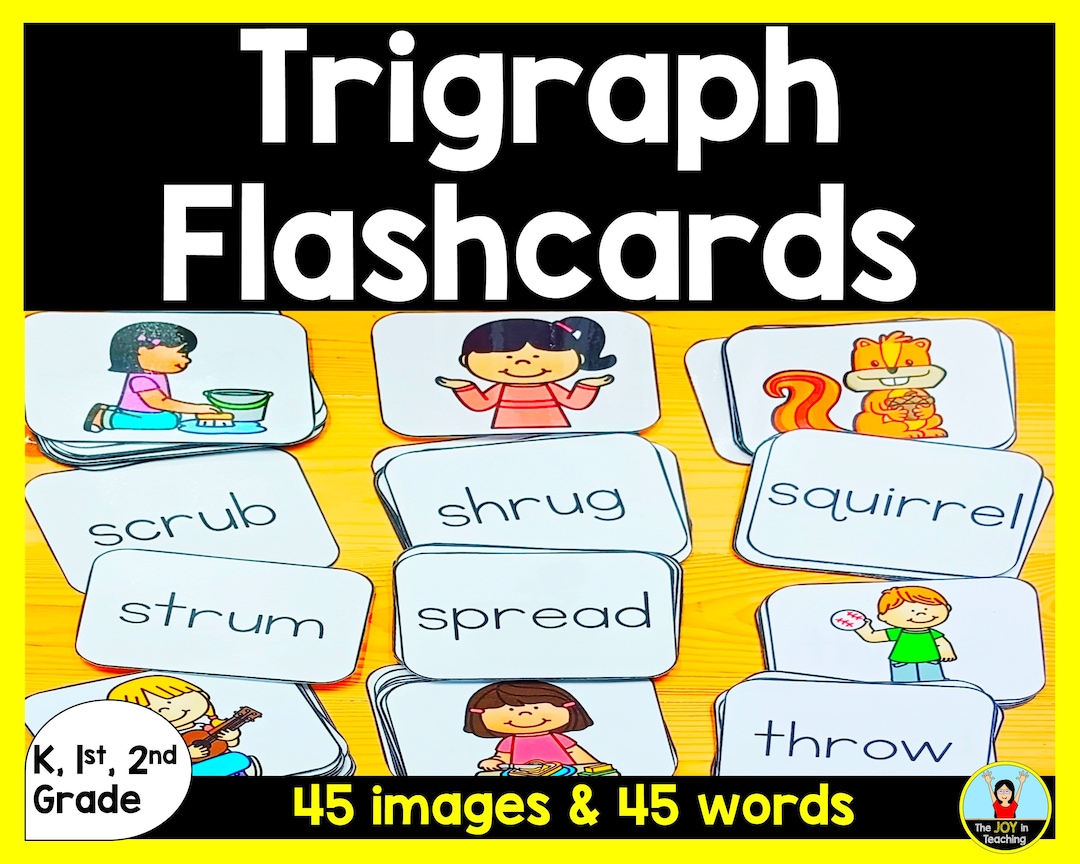 Trigraph Word and Picture Flashcards - Etsy