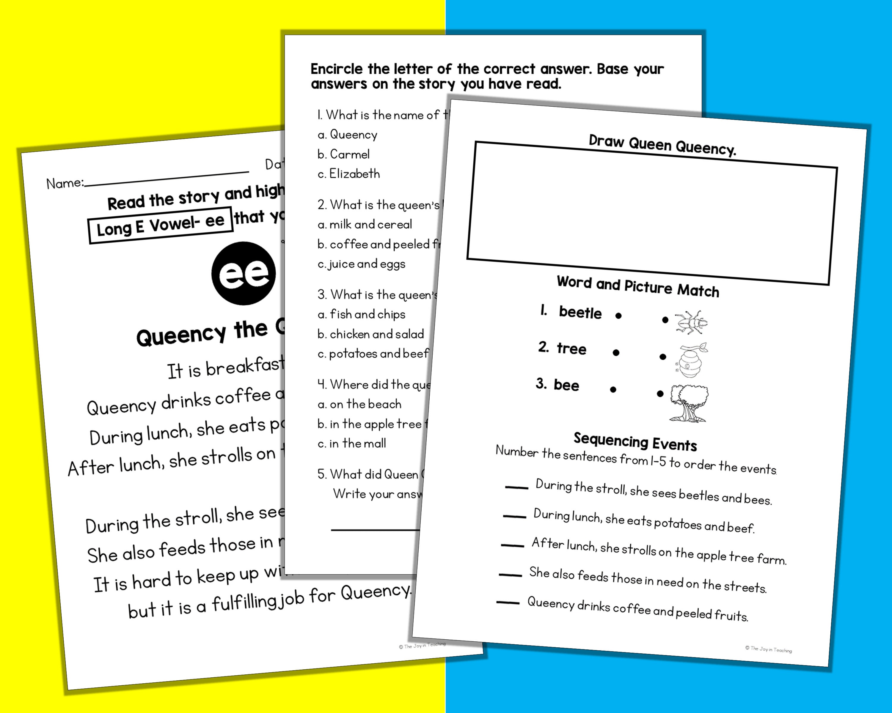 Long Vowel E Reading Comprehension Passage - Etsy