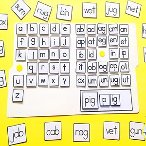 CVC Word Builder-word Families - Etsy
