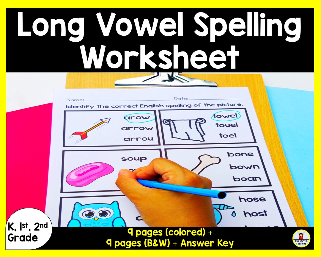 Long Vowel Spelling Worksheet - Etsy