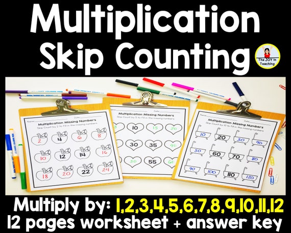 Multiplication Skip Count Missing Numbers Activity - Etsy