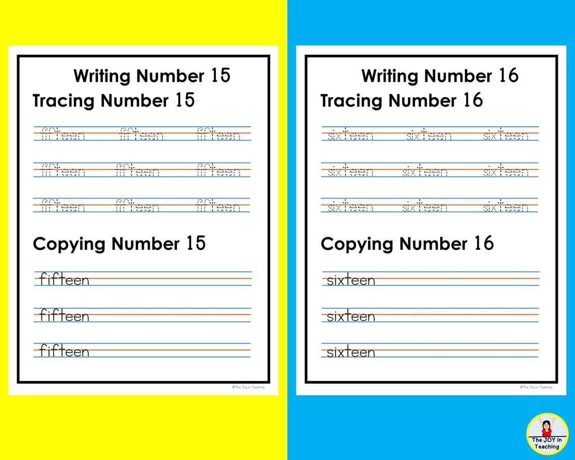 Number Words 0-20 Worksheet | Etsy