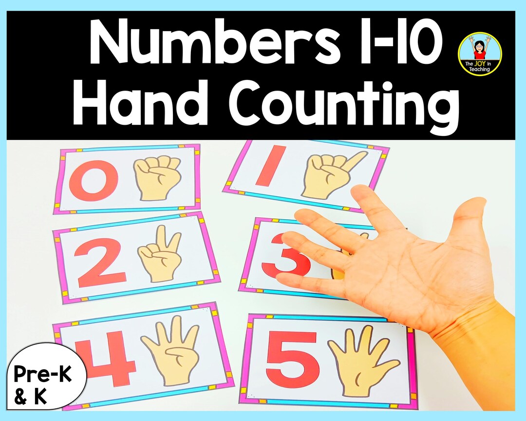Number Hand Counting Flashcards - Etsy