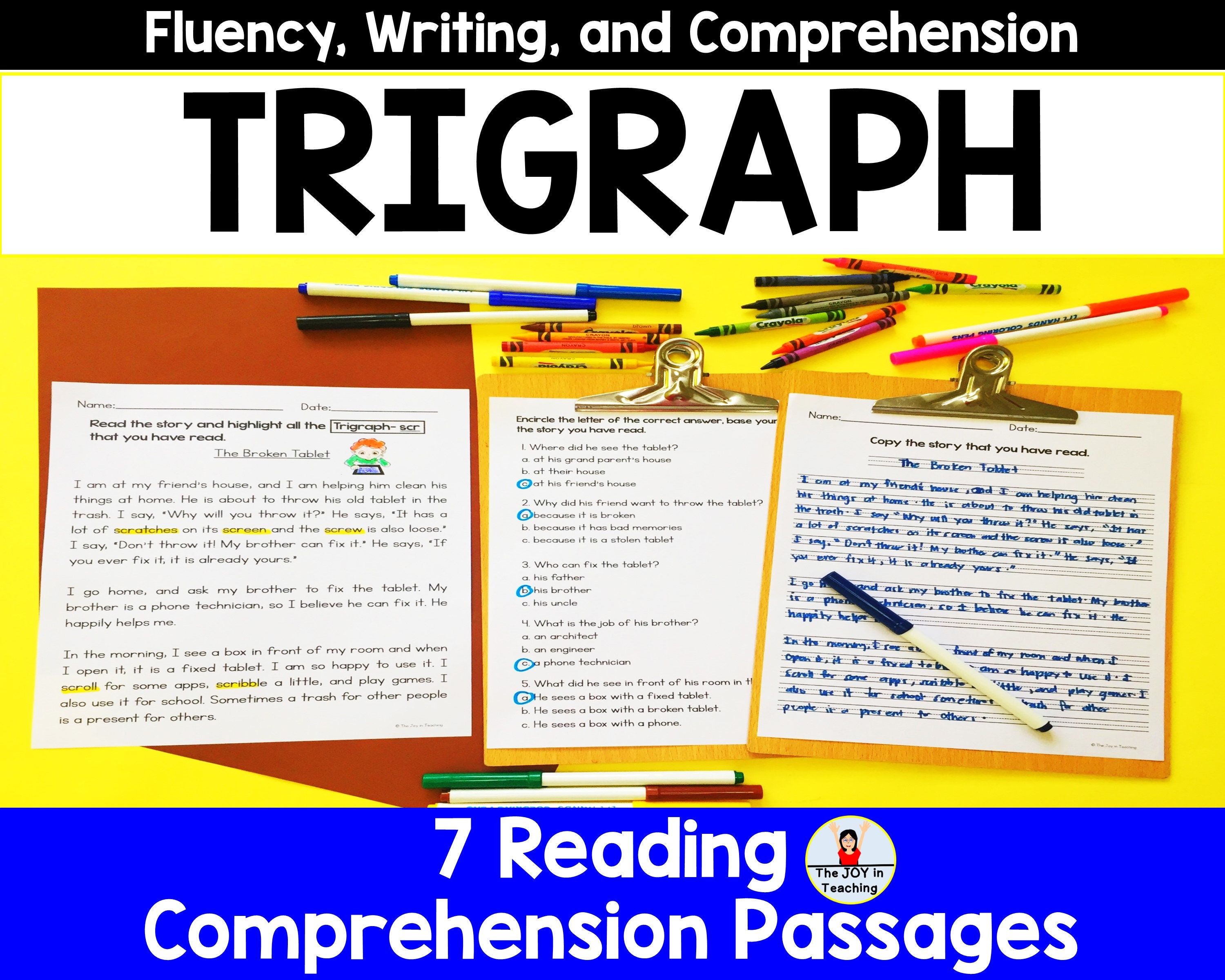 Trigraph Reading Comprehension Passage - Etsy Australia