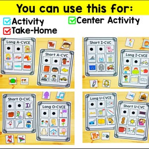 CVC and CVCE Sorting Activity - Etsy