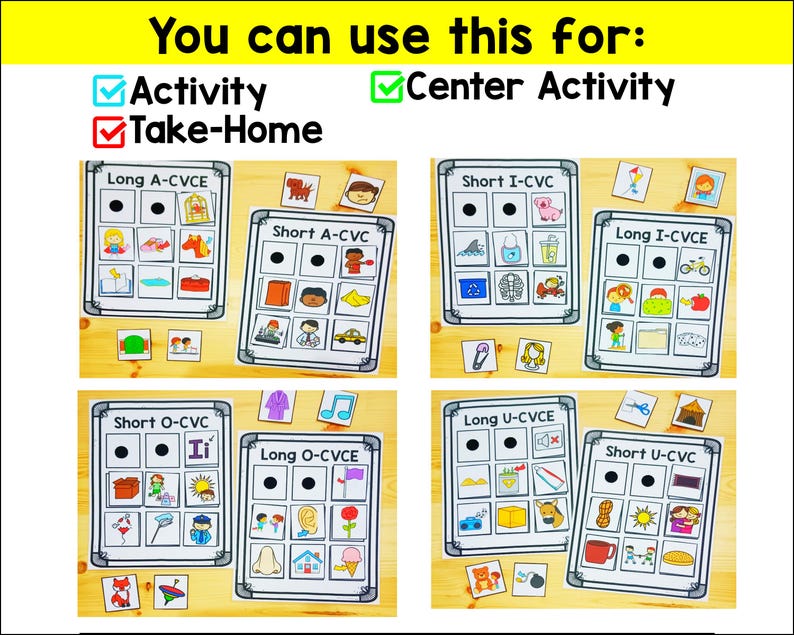 CVC and CVCE Sorting Activity - Etsy