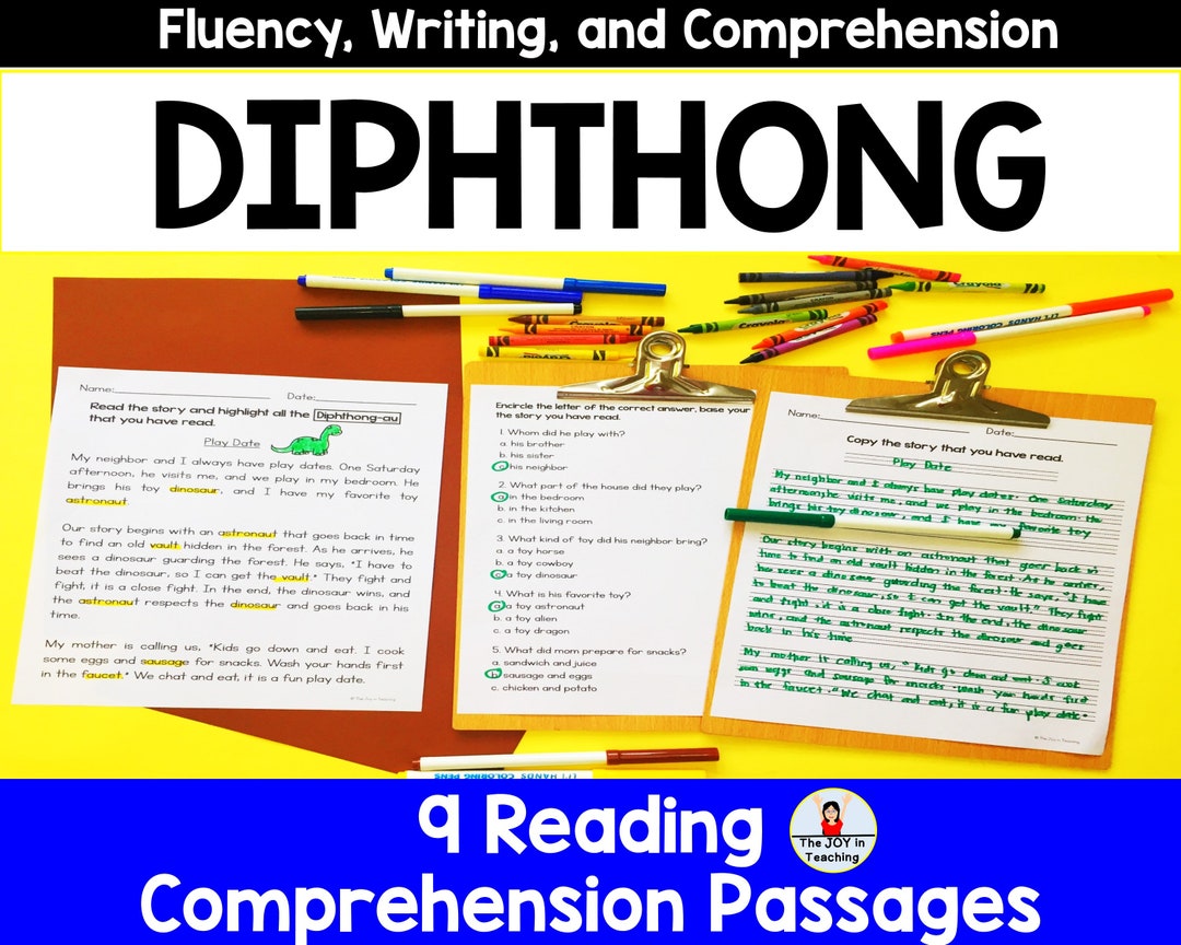 Diphthong Reading Comprehension Passage - Etsy