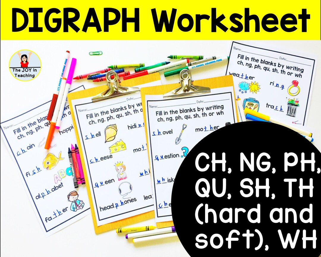 Digraph Worksheet - Etsy