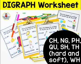 Digraph Word Hunt Worksheet | Etsy