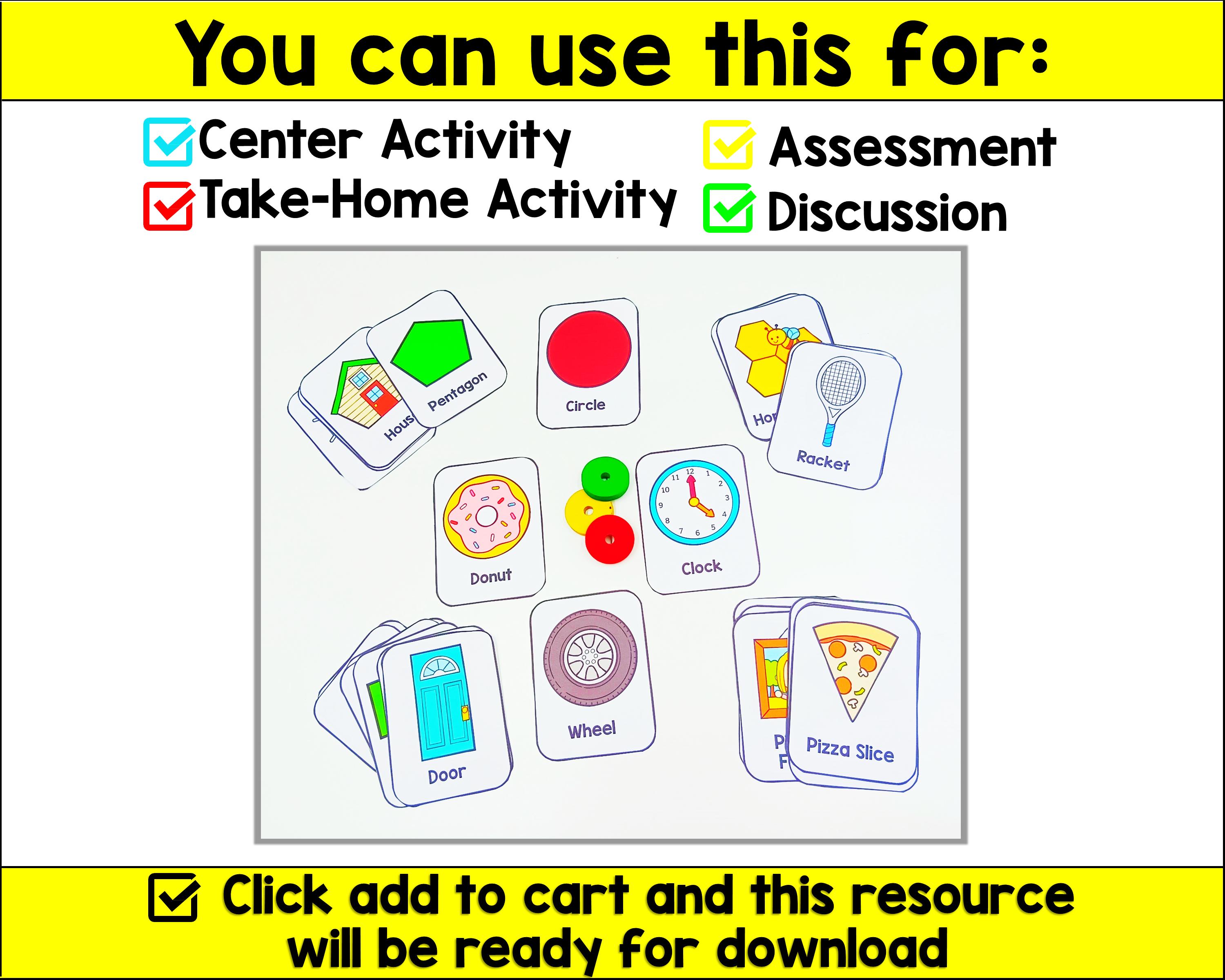 2D Shapes Real Life Objects Flashcards - Etsy