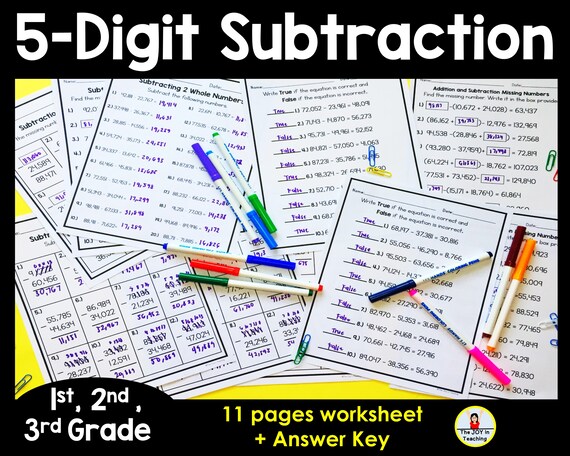5-digit Addition Worksheet | Etsy