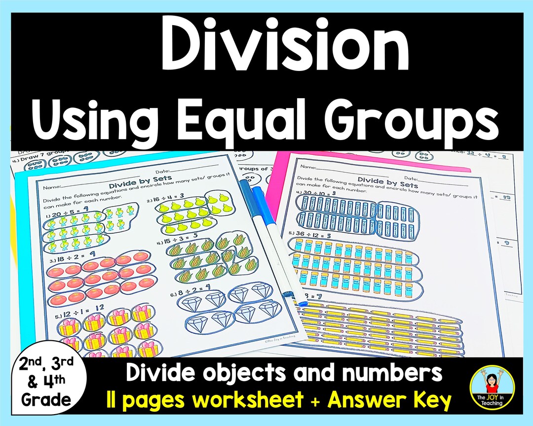 Division Using Equal Groups-division Using Sets - Etsy