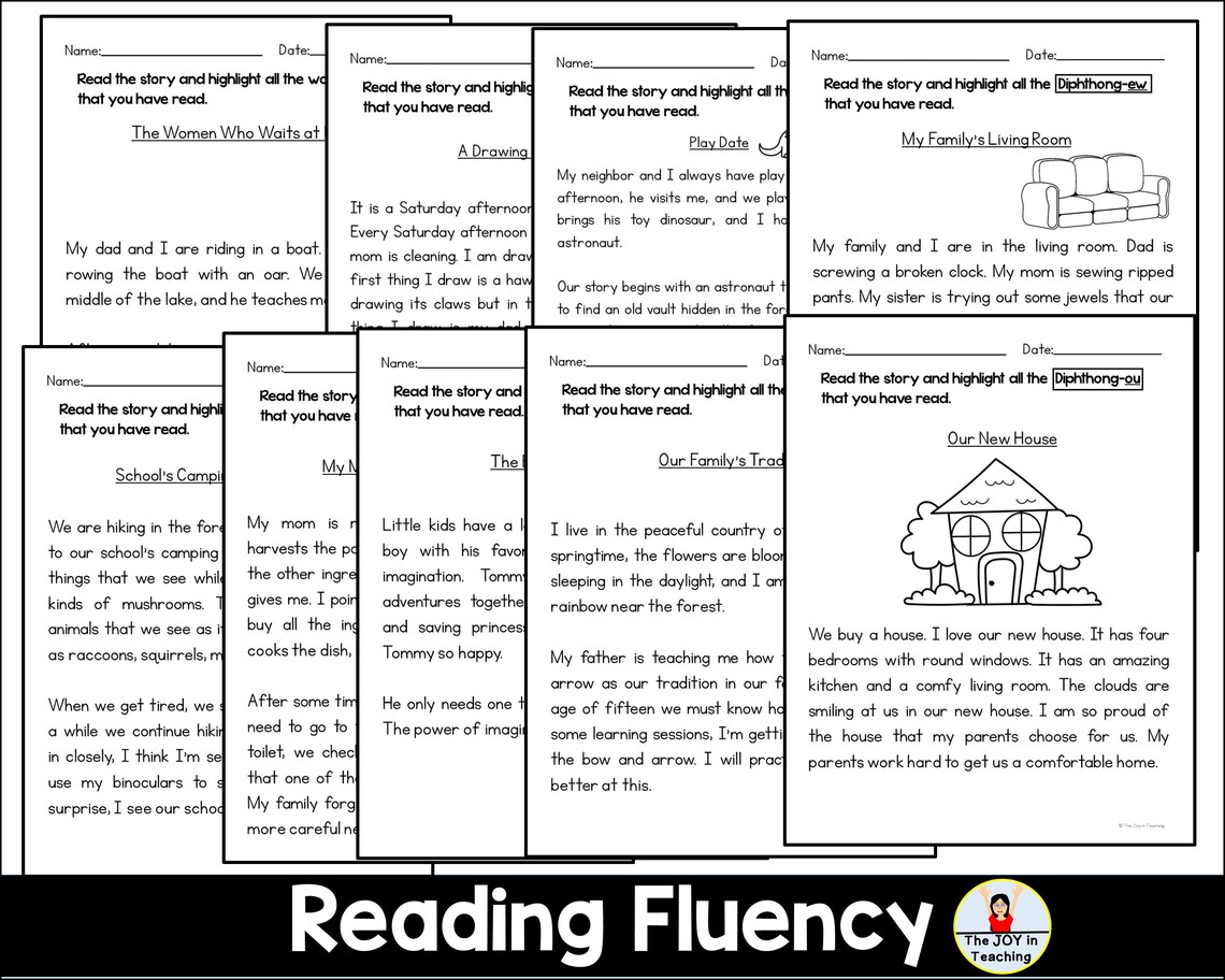 Diphthong Reading Comprehension Passage - Etsy
