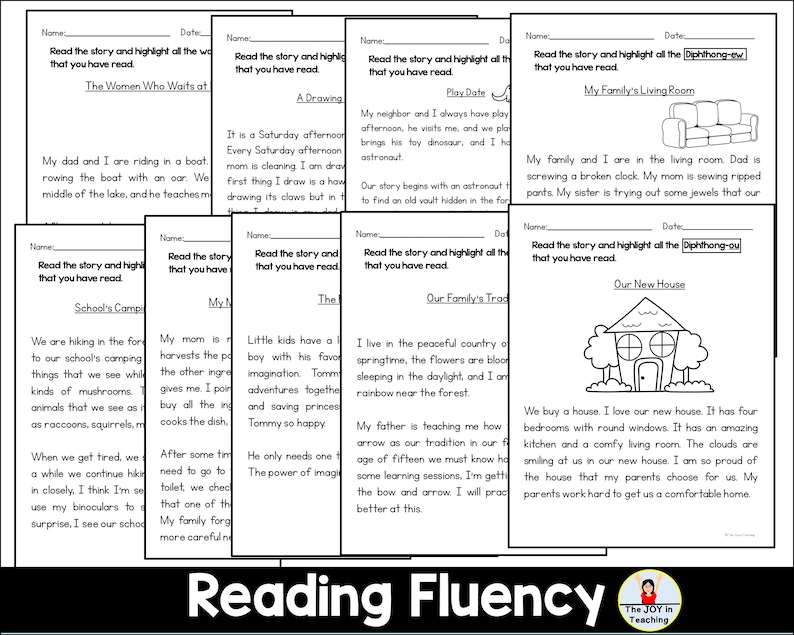 Diphthong Reading Comprehension Passage - Etsy