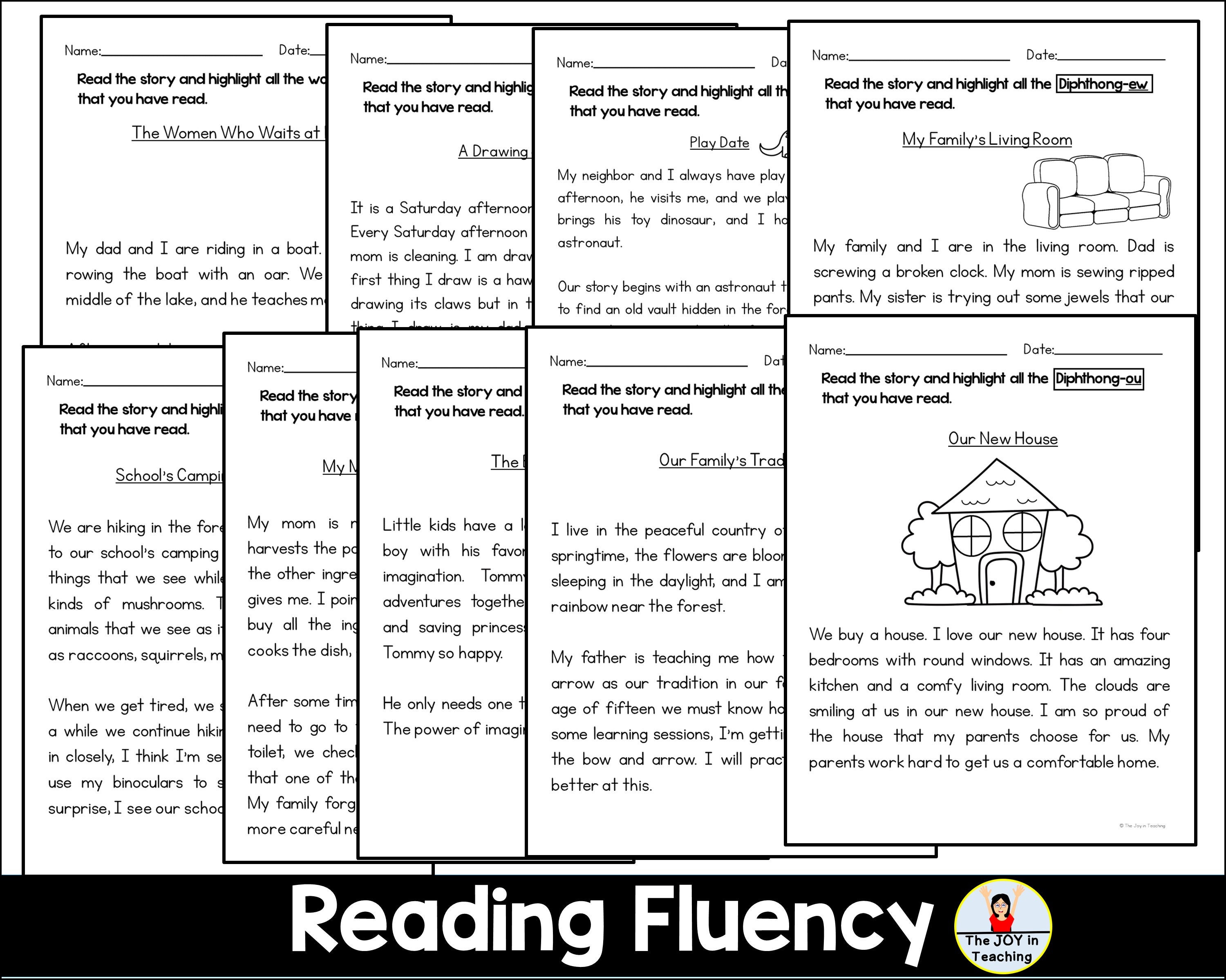 Diphthong Reading Comprehension Passage - Etsy