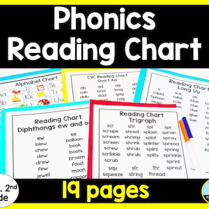Phonics Reading Chart - Etsy