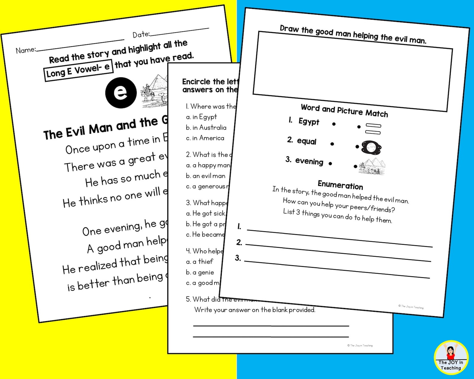 Long Vowel E Reading Comprehension Passage - Etsy