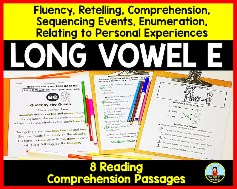 Long Vowel E Reading Comprehension Passage - Etsy