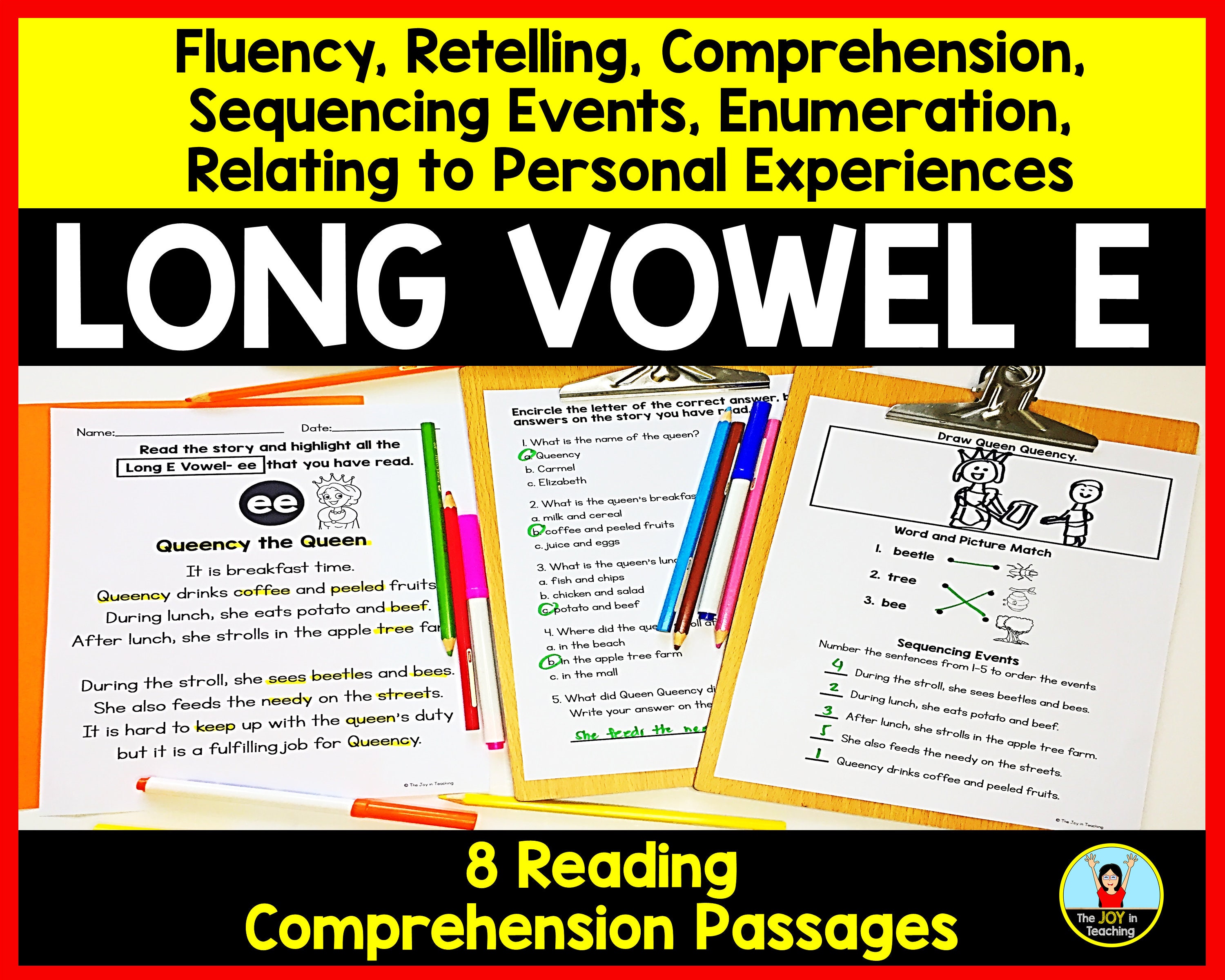 Long Vowel E Reading Comprehension Passage - Etsy