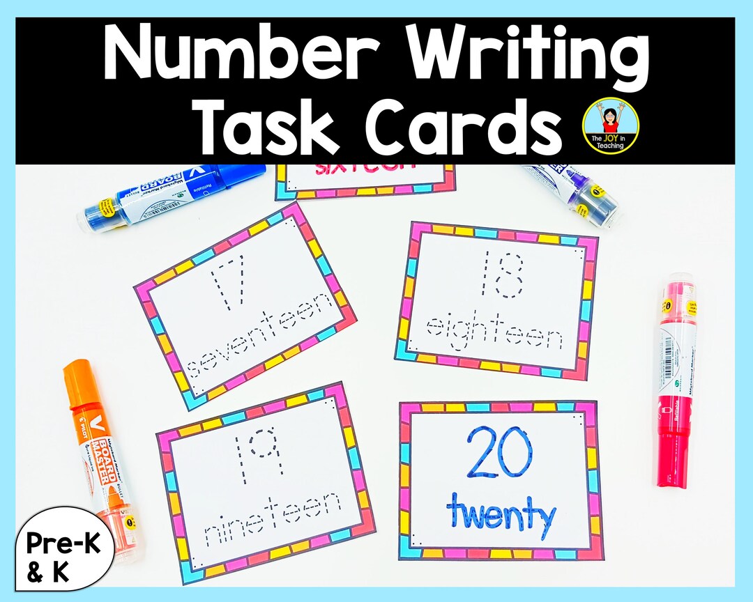 Number Writing 0-20 Task Cards - Etsy