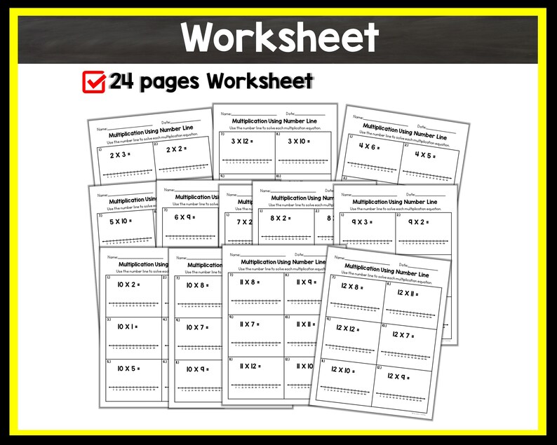 Multiplication Using Number Line Worksheet - Etsy