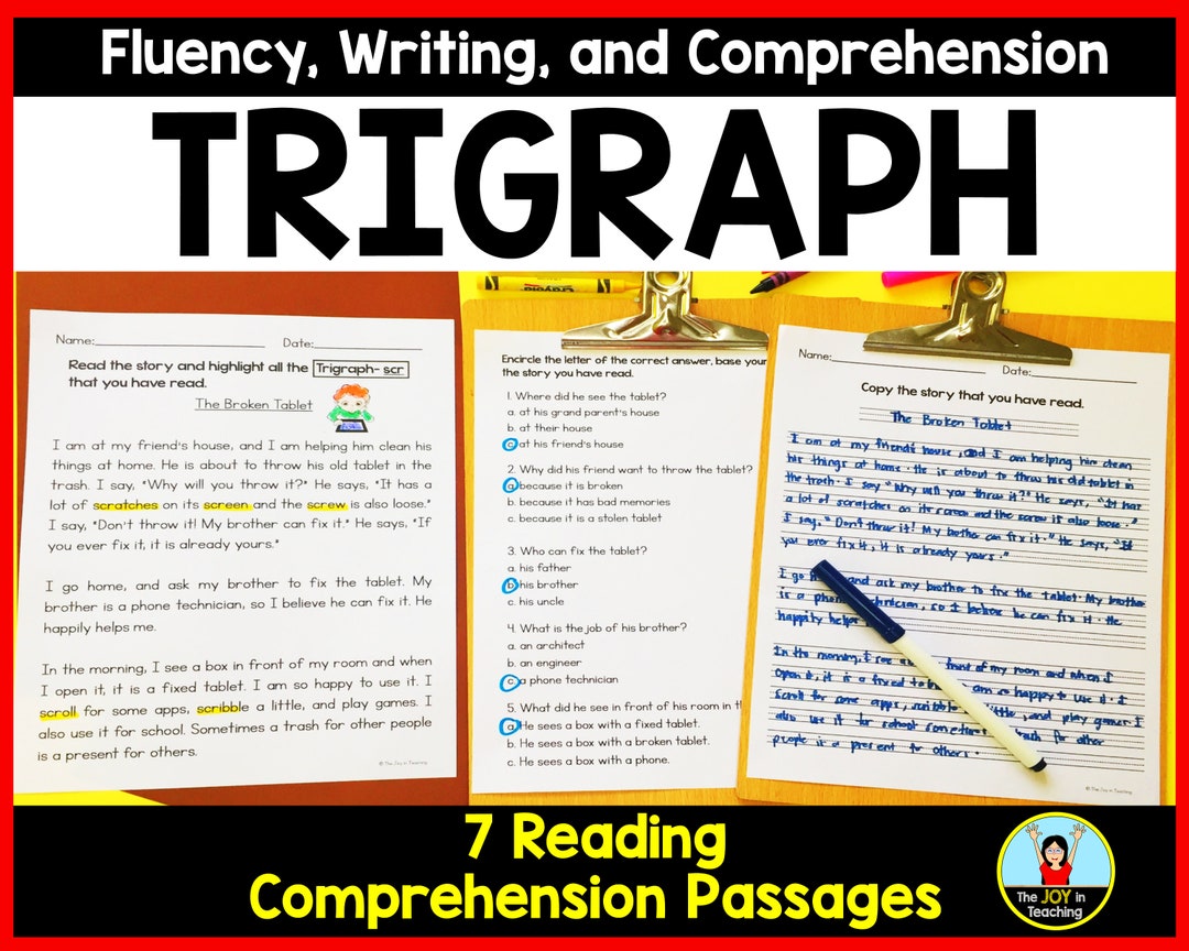 Trigraph Reading Comprehension Passage - Etsy