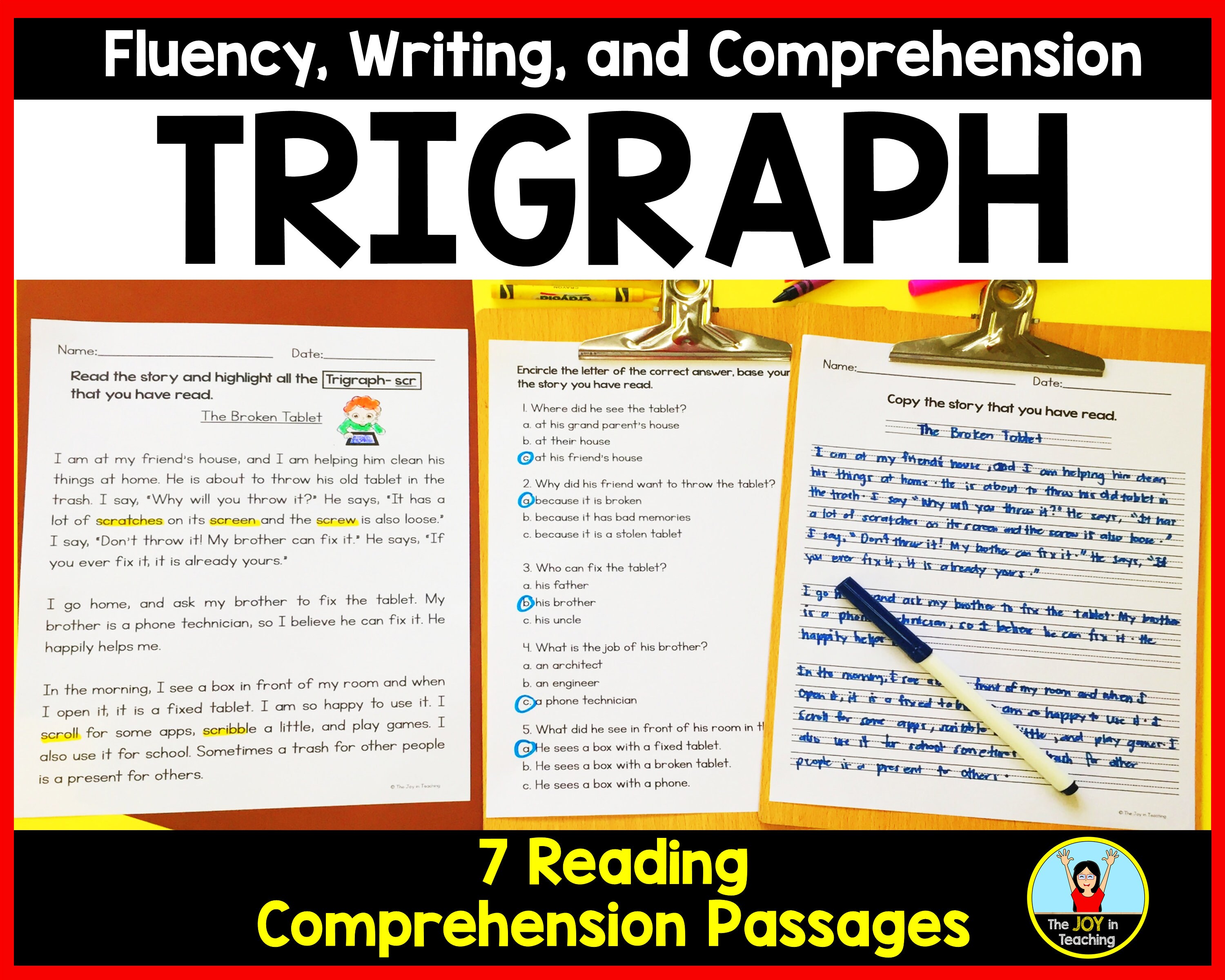 Trigraph Reading Comprehension Passage - Etsy