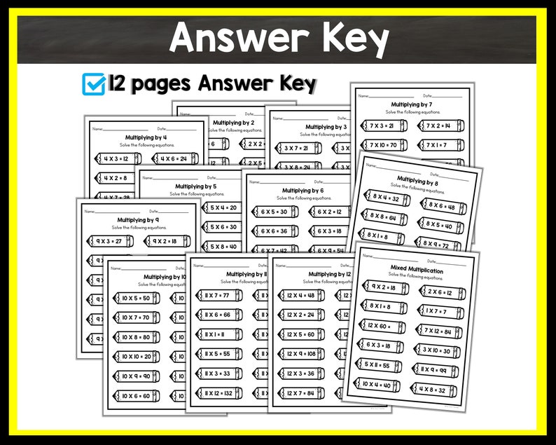 Multiplication 1-12 Worksheet - Etsy