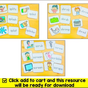 Trigraph Word and Picture Flashcards - Etsy