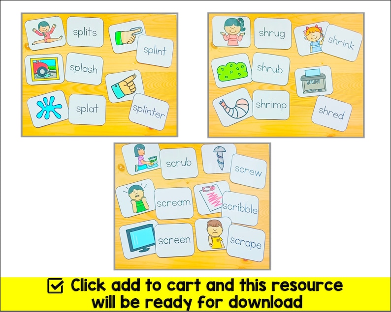 Trigraph Word and Picture Flashcards - Etsy