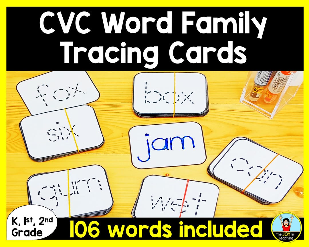 CVC Tracing Flashcards - Etsy