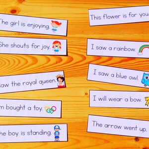 Diphthong Sentence Flashcards - Etsy