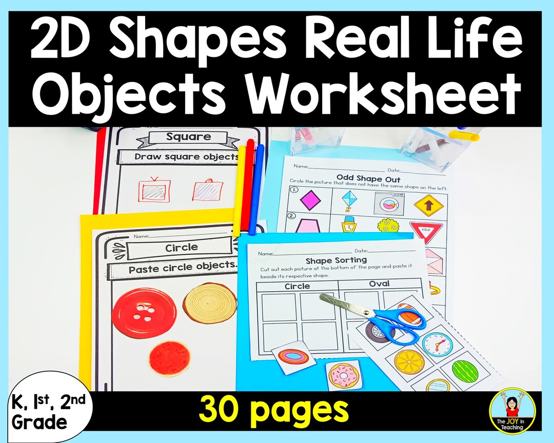 2D Shapes Real Life Objects Worksheet - Etsy