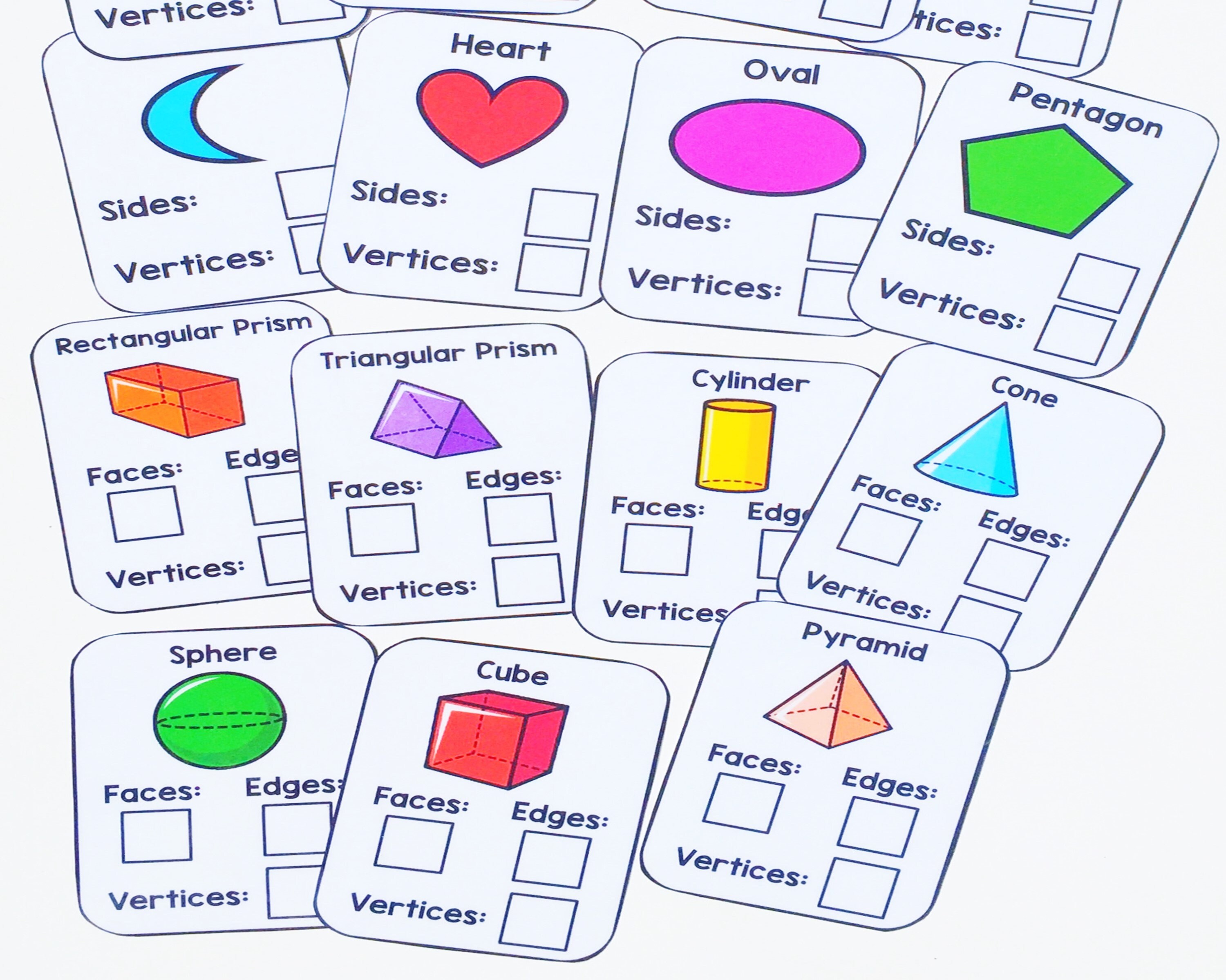 2D and 3D Shapes Task Cards - Etsy