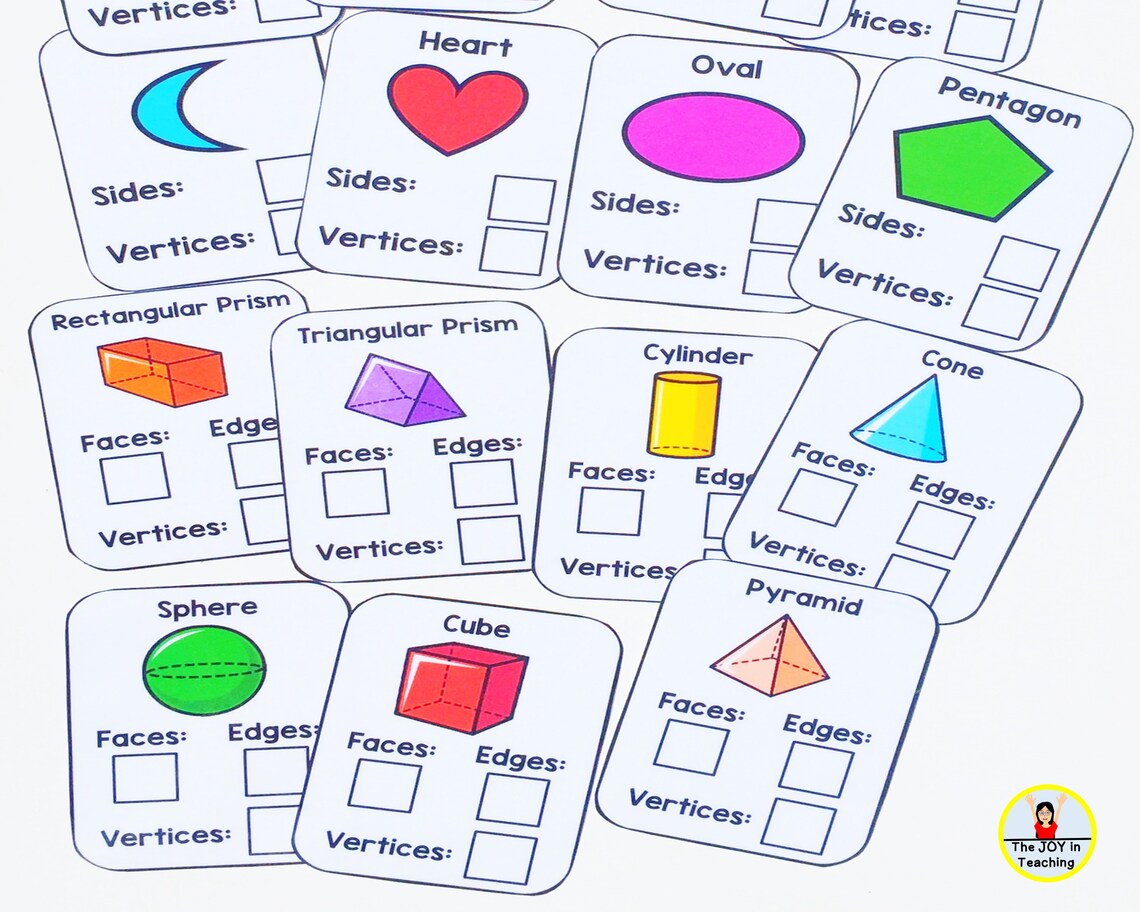 2D and 3D Shapes Task Cards - Etsy