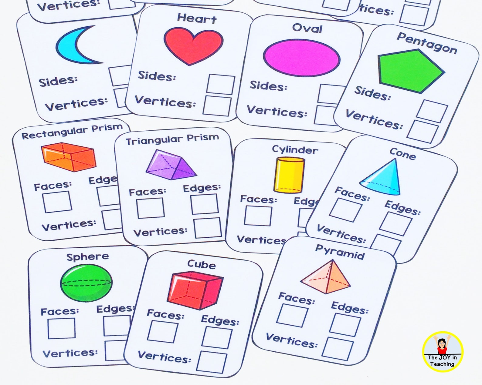 2D and 3D Shapes Task Cards (Instant Download) - Etsy