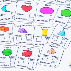 2D and 3D Shapes Task Cards (Instant Download) - Etsy