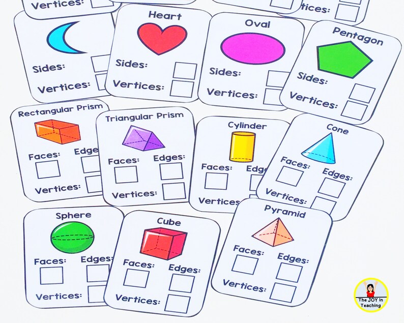 2D and 3D Shapes Task Cards - Etsy