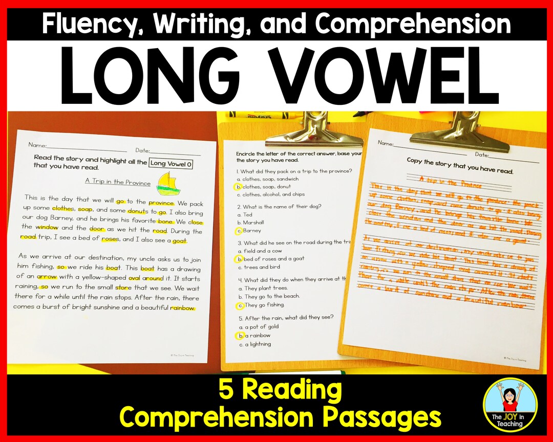 Long Vowel Reading Comprehension Passage - Etsy
