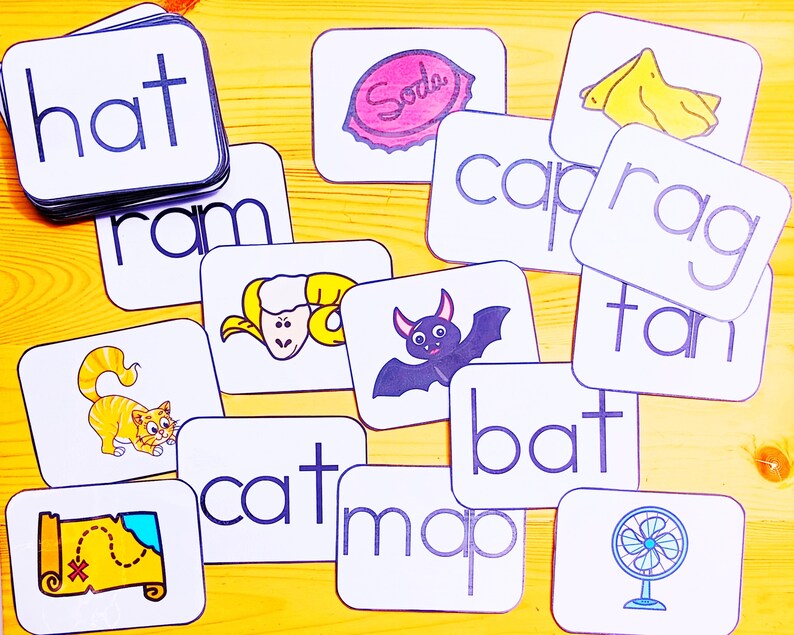 CVC Word Flashcards for Kids, 106 Words & Pictures (PDF) - Etsy
