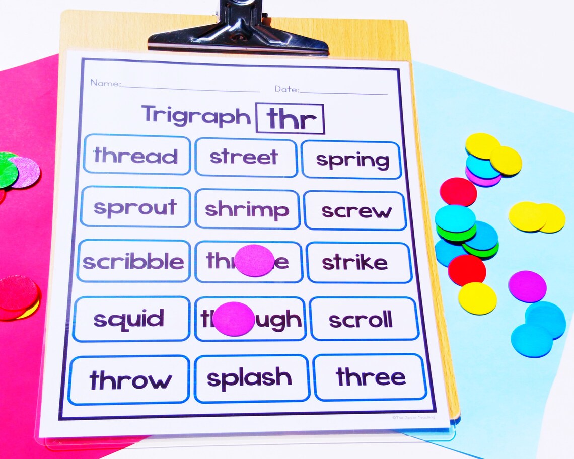 Trigraph Word Hunt Worksheet - Etsy