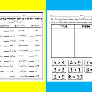 Comparing Numbers 0-20 Worksheet - Etsy