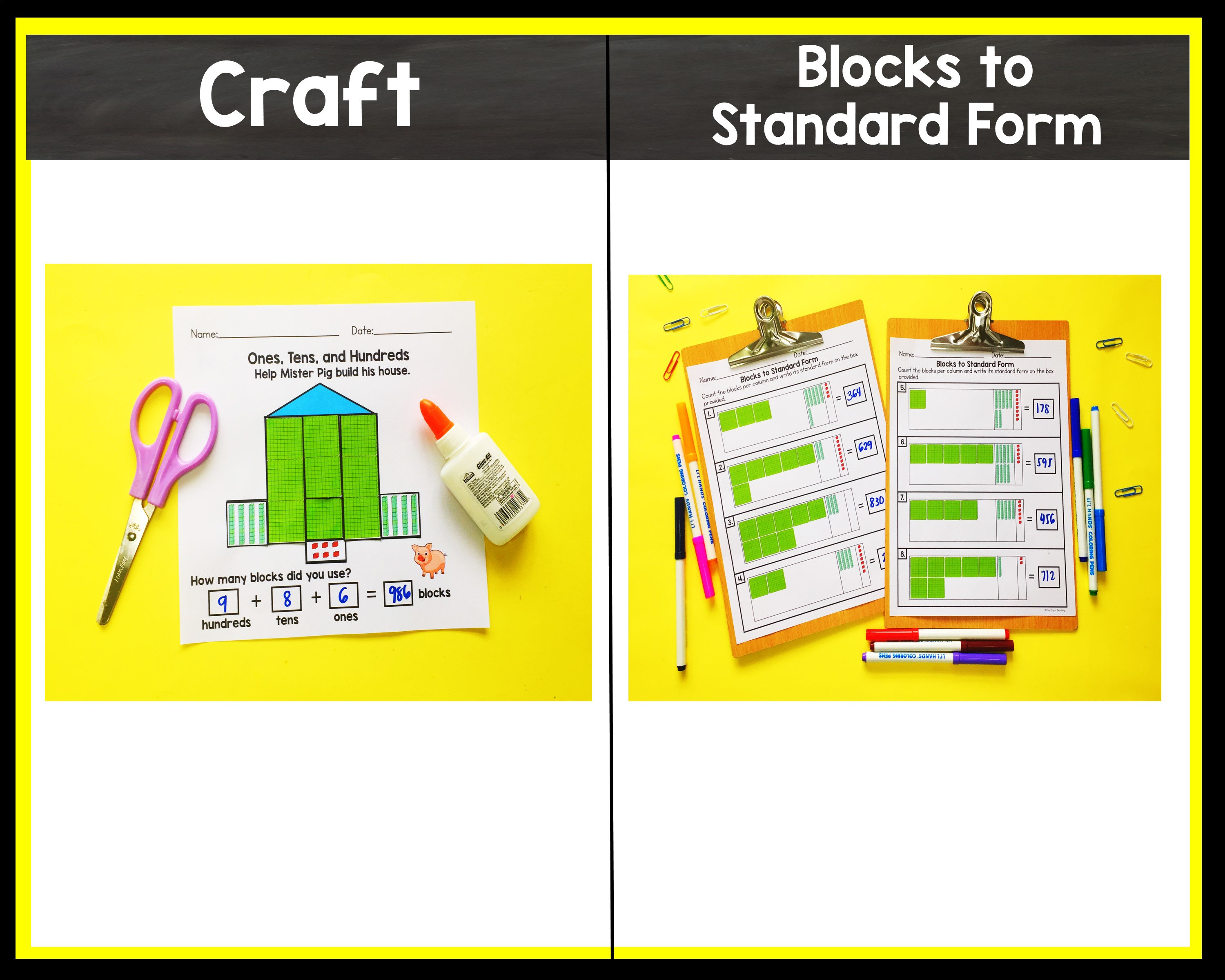 Place Value Ones Tens And Hundreds Worksheet Etsy