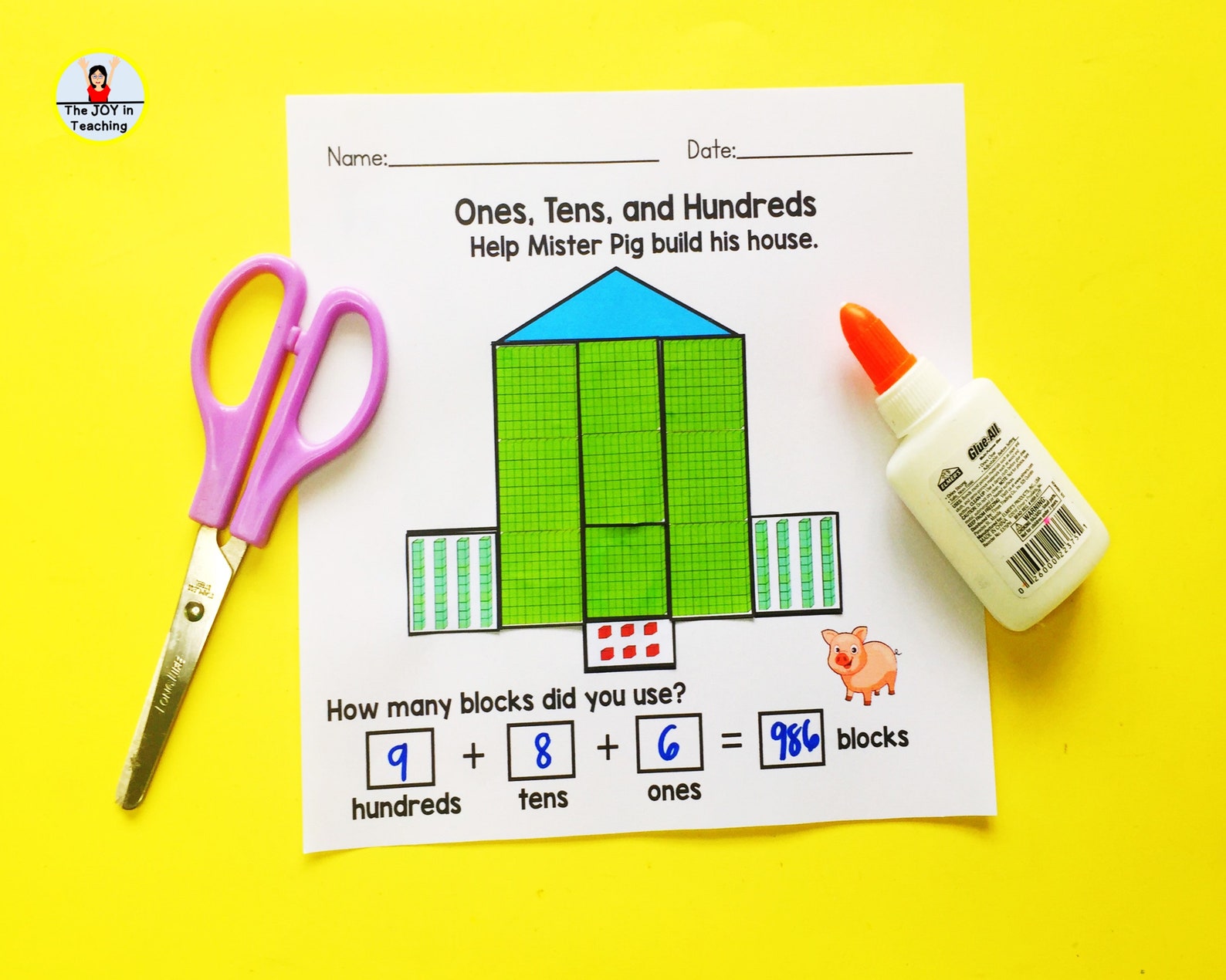 Place Value Ones Tens and Hundreds Worksheet - Etsy